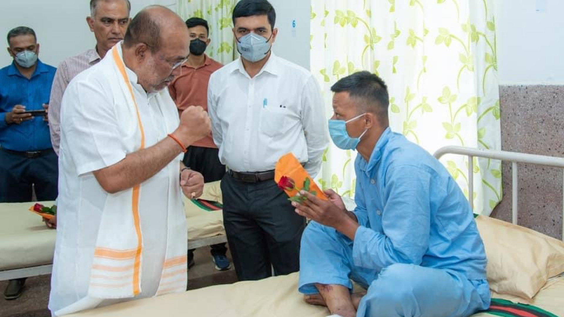Manipur landslide: CM hands over Rs 50k each to jawans injured at Noney