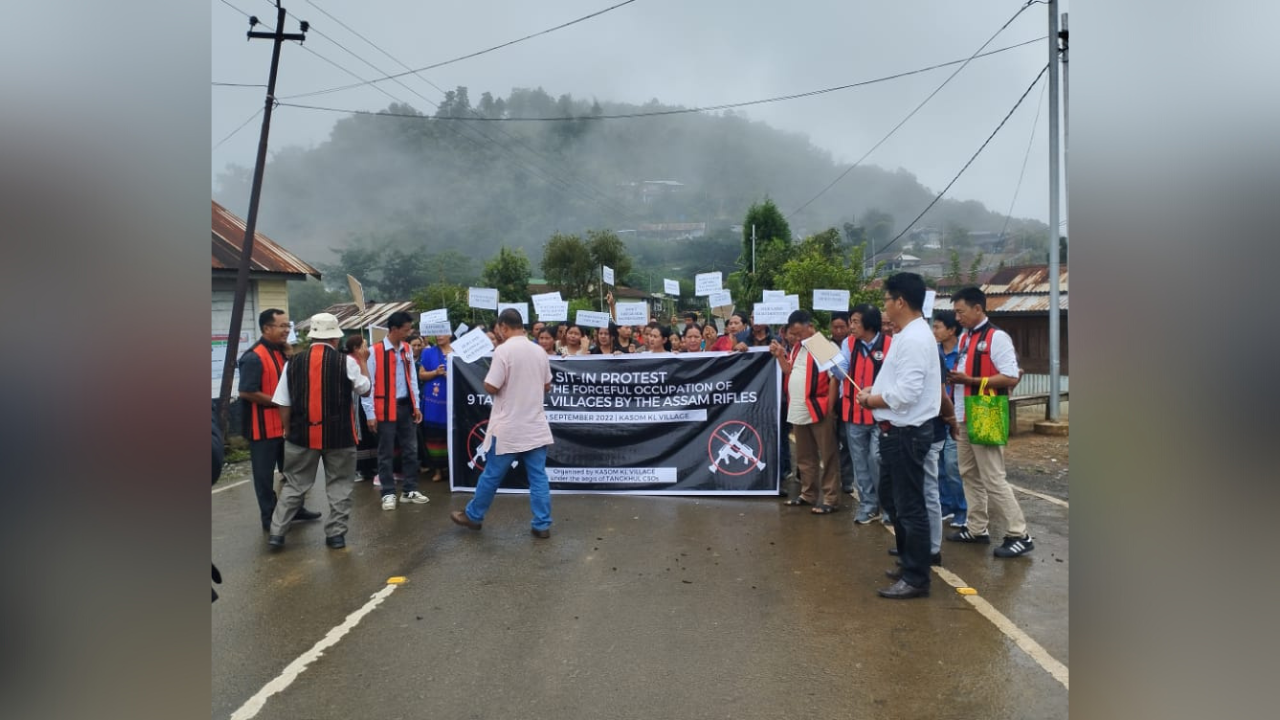Manipur: Ukhrul, Kamjong locals protest against Assam Rifles