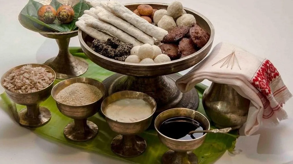 The many kinds of pitha, laru and jolpaan to feast on this Magh Bihu