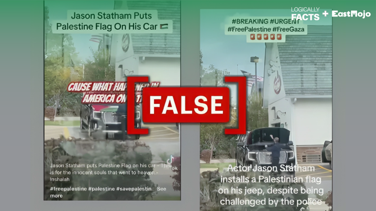 No, video does not show actor Jason Statham putting up Palestinian flag ...