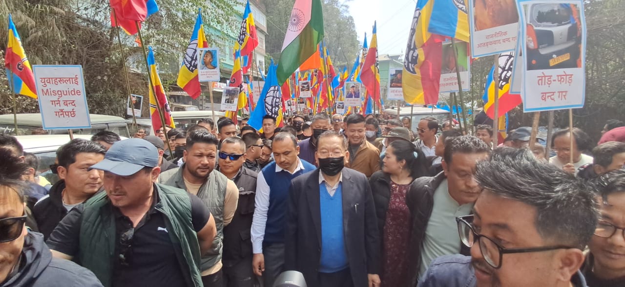 Sikkim: SDF stages protest, accuses CM of political terrorism